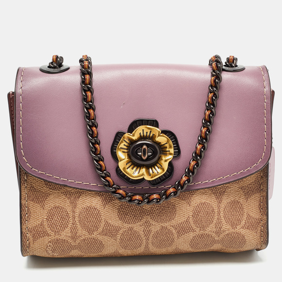 Coach | Bags | Coach Tri Color Signature Coated Canvas And Leather ...